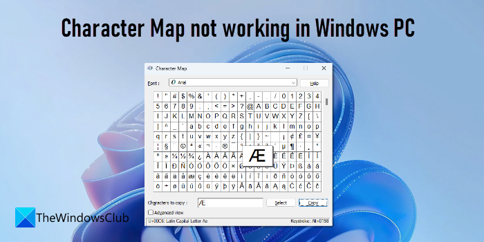 Mapa znaków nie działa w systemie Windows 11/10 - Tiempo de Frikis