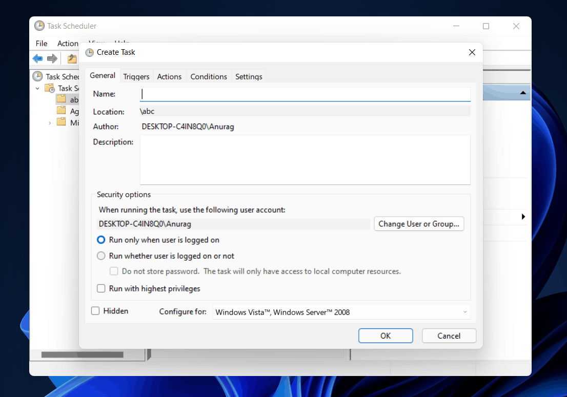 Como criar tarefas usando o Windows 11 Tarefs Scheduler