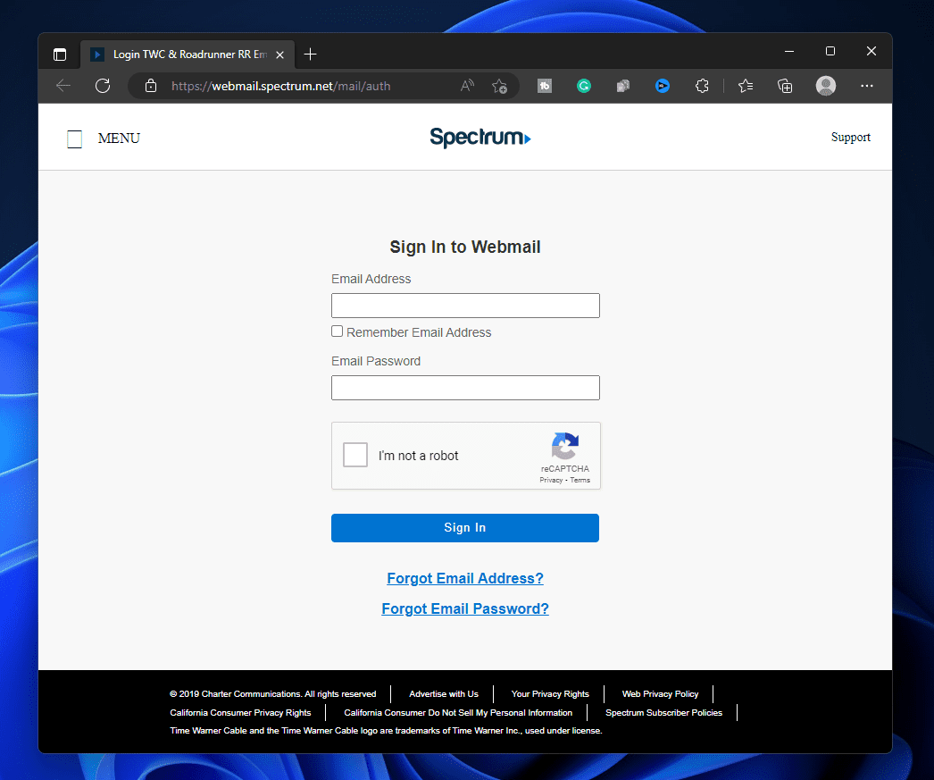 Como acessar o Spectrum Webmail Login, Sinalização e redefinir senha 2025