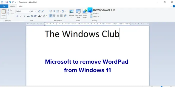 Microsoft para remover o Wordpad do Windows 11