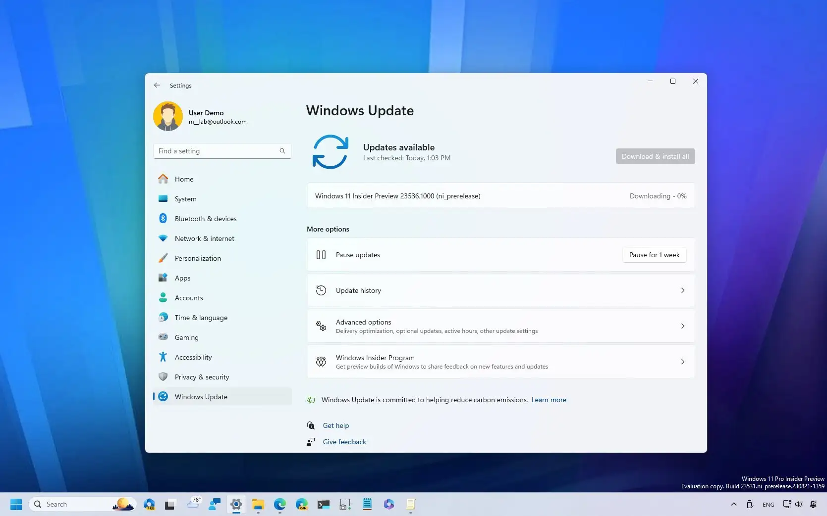 Windows 11 Build 23536 outs em Dev Channel