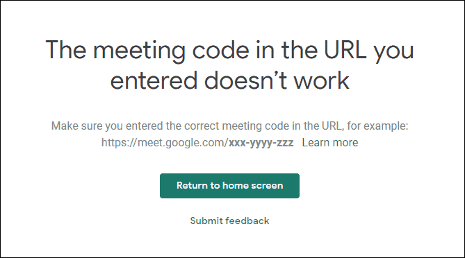 Por que o Google Meet mostra "o código da reunião no URL que você ...