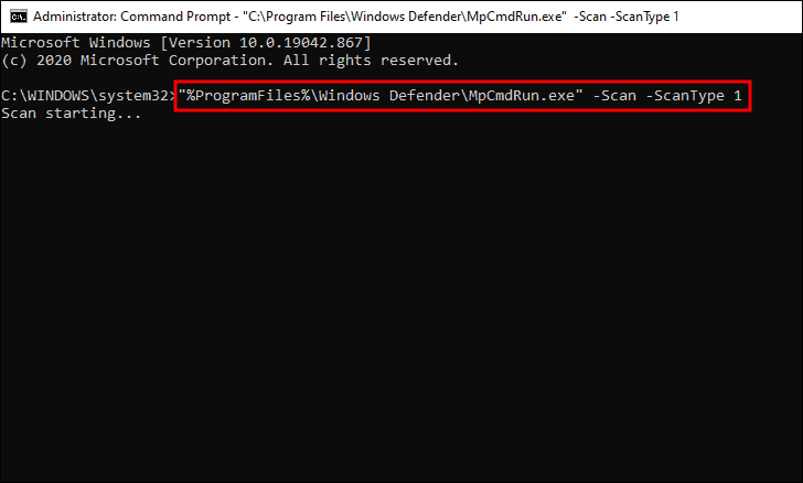 Como usar o antivírus Microsoft Defender na linha de comando no Windows 10