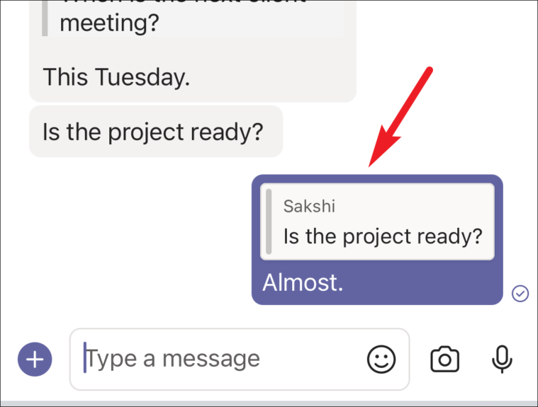 Como citar ou responder a uma mensagem específica no bate-papo do Teams