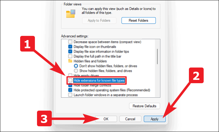 Como mostrar a extensão do arquivo no File Explorer no Windows 11