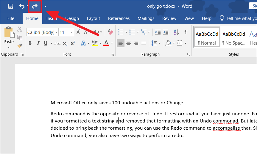 Como desfazer, refazer ou repetir no Microsoft Word