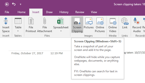 Como pegar e inserir capturas de tela usando o OneNote