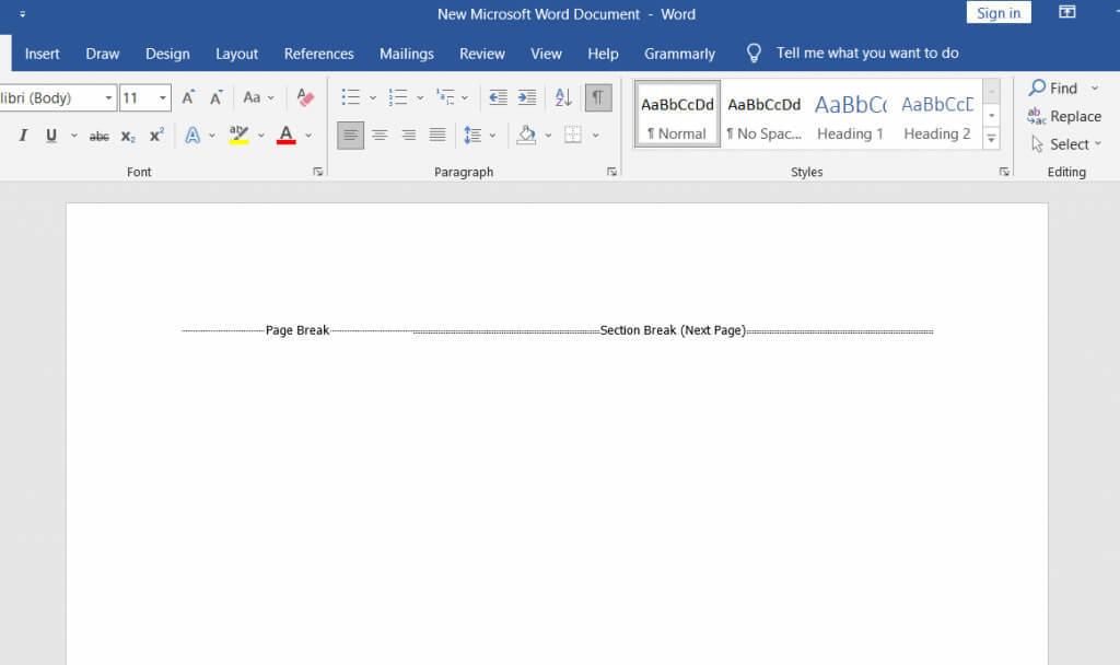 Como inserir uma quebra de seção no Microsoft Word