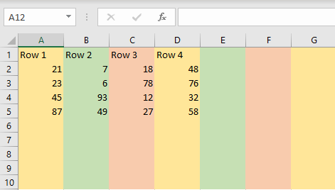 Como alternar cores de linhas e colunas no Microsoft Excel