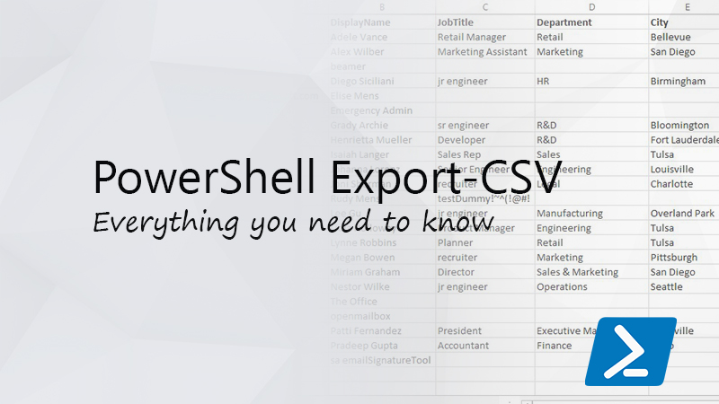Como usar Export-CSV no PowerShell