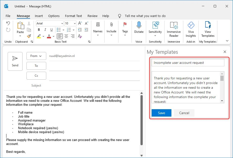 Modelos de e-mail do Outlook – como criá-los, usá-los e compartilhá-los ...