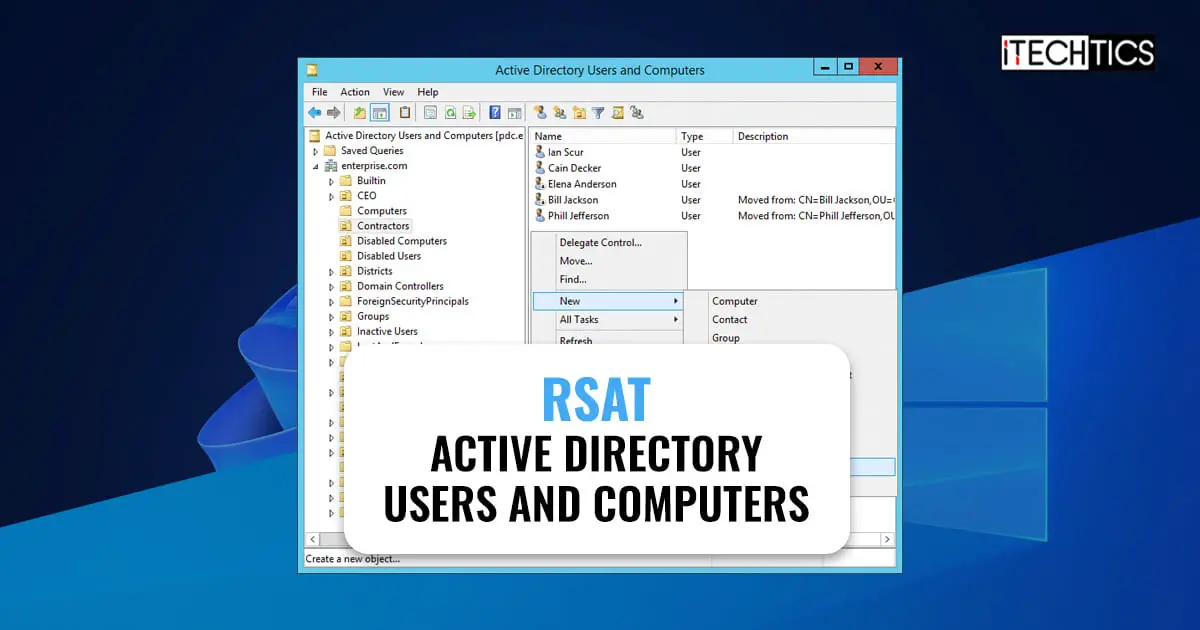 Como instalar e usar usuários e computadores do Active Directory (DSA ...