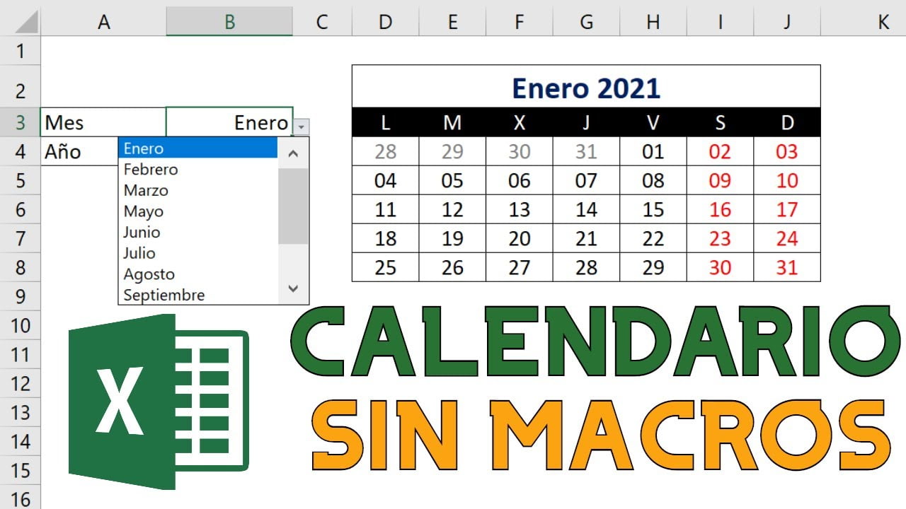 Como inserir modelo de calendário no Excel? - Tiempo de Frikis