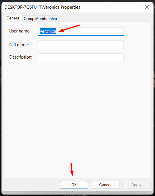Como alterar o nome de usuário/nome da conta no Windows 11