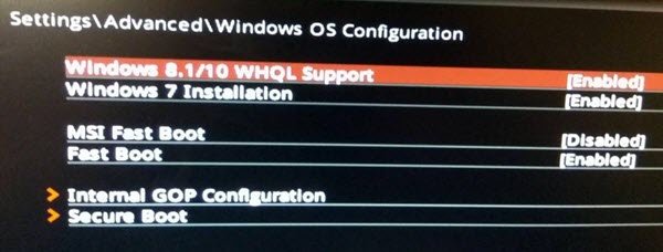 O que é o Windows WHQL Configurando no BIOS?