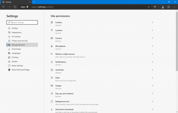 Como gerenciar permissões de site no navegador Microsoft Edge - Tiempo ...