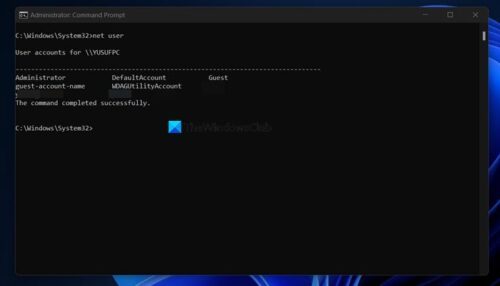 Como usar o comando Net User para administradores no Windows 11/10 ...