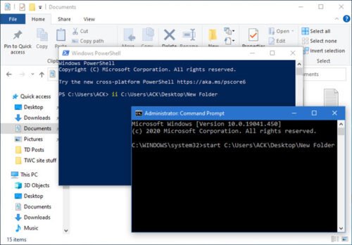 Como abrir um arquivo ou pasta usando o prompt de comando ou PowerShell ...