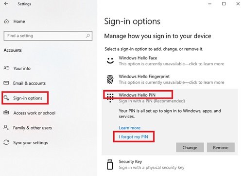 Como redefinir ou alterar o PIN de login no Windows 11/10 - Tiempo de ...