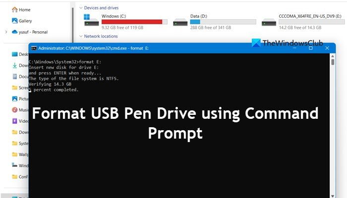 Como formatar a caneta USB Drive usando o prompt de comando no Windows ...