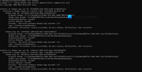 Como usar a linha de comando Vssadmin para gerenciar VSS no Windows 11/ ...