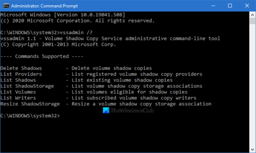 Como usar a linha de comando Vssadmin para gerenciar VSS no Windows 11/ ...