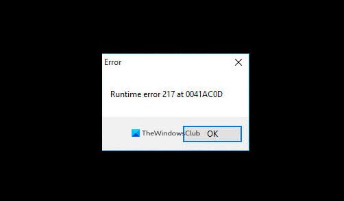 Como corrigir o erro de tempo de execução 217 no Windows 11/10