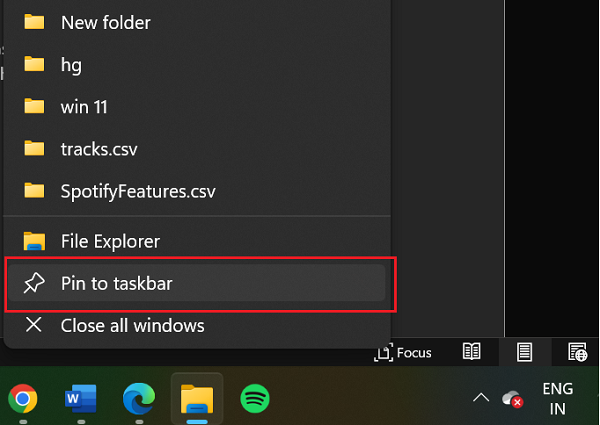 Como Pin File Explorer no TaskBar no Windows 11