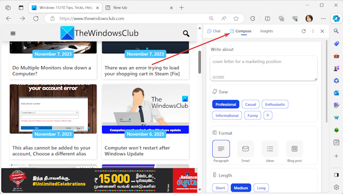 Como usar o Copilot no Microsoft Edge?