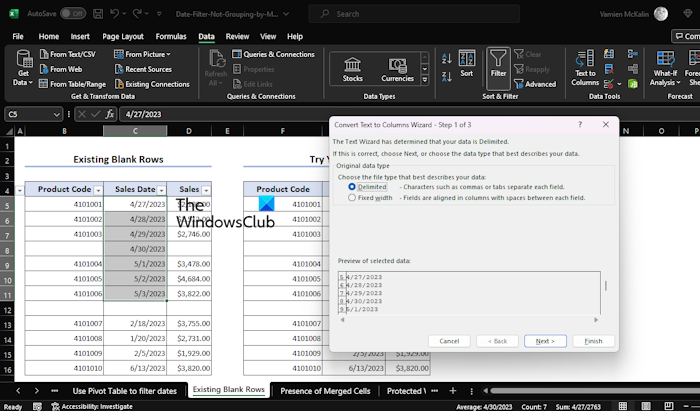 O filtro de data do Excel não está agrupando por mês [Correção ...