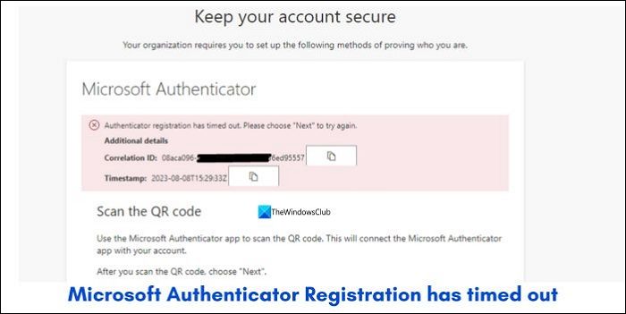 O registro do Microsoft Authenticator