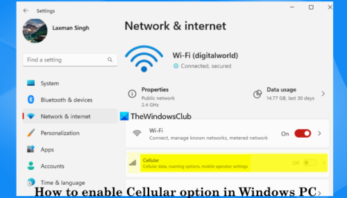Como habilitar a opção Celular no Windows 11/10 - Tiempo de Frikis