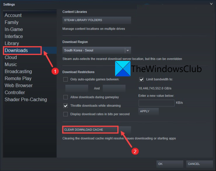 Remediați codul de eroare Steam E8 pe PC -ul Windows