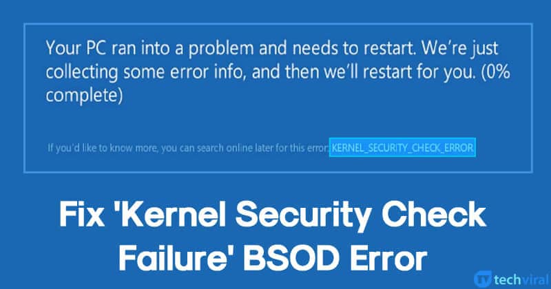 Hur man åtgärdar BSOD-felet Kernel Security Check Failure. - Tiempo de ...