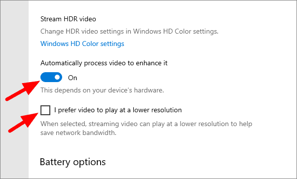 Hur man ändrar inställningar för videouppspelning i Windows 10