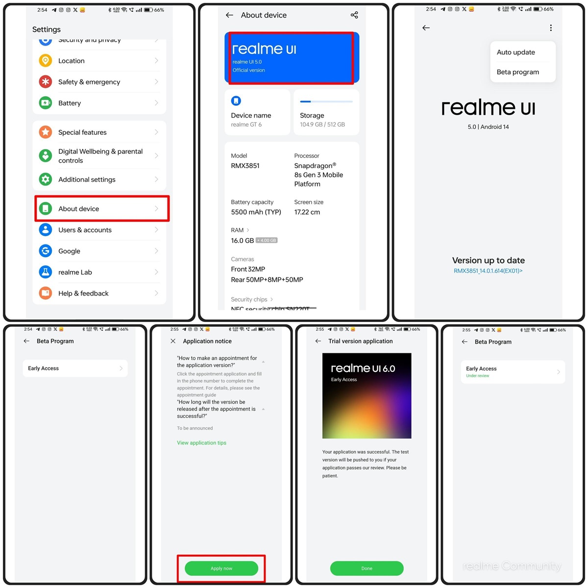Cómo obtener Realme UI 6.0 Acceso temprano en Realme GT 6