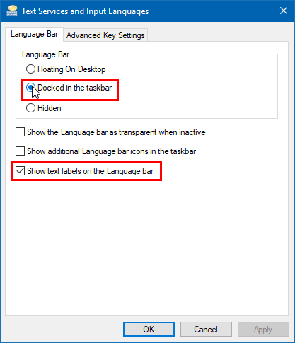 Cómo mostrar la barra de idioma/icono indicador de entrada en la barra de tareas de Windows 10 ...