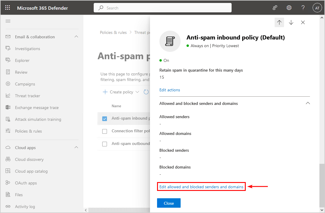 Cómo incluir un dominio en la lista blanca en Microsoft 365 - Tiempo de Frikis