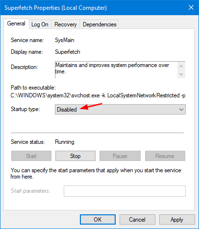 Cómo deshabilitar Superfetch en Windows 10/8/7
