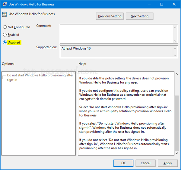 Cómo deshabilitar la configuración de Pin de Hello Hello Windows en ...