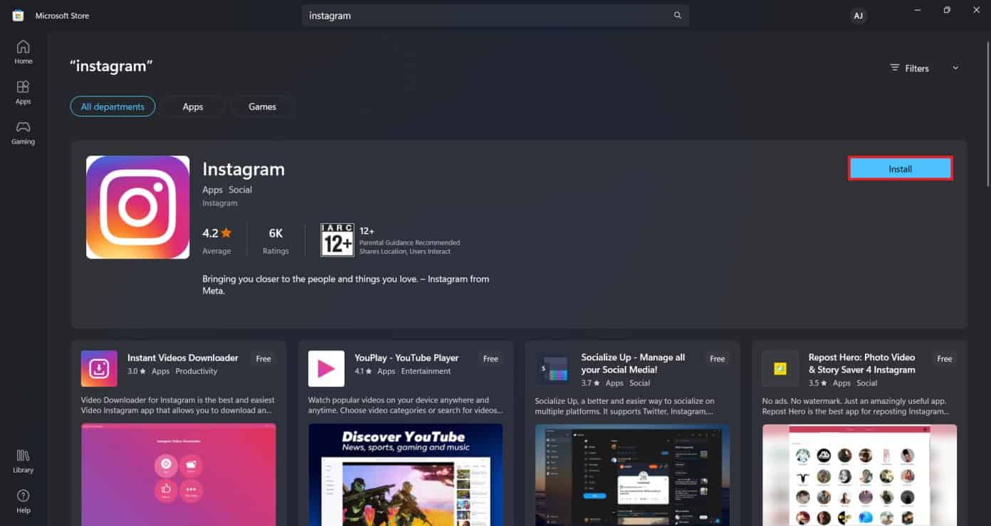 Descargar la última versión de Instagram Windows 11 PC - Tiempo de Frikis