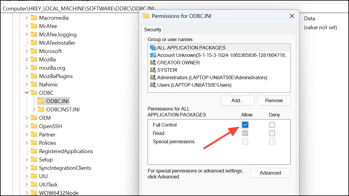 Resolver la configuración de ODBC que no se guardan en Windows 11 Pro - Tiempo de Frikis