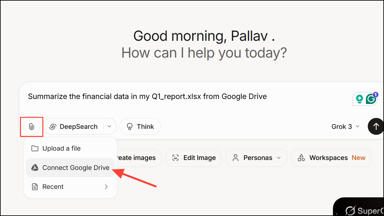 Cómo integrar Google Drive con Grok Studio