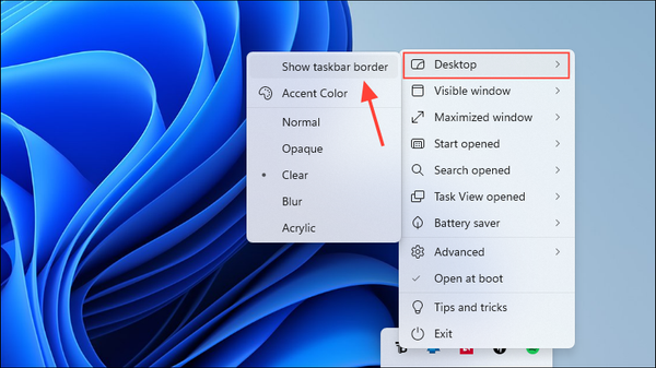 Cómo conseguir una barra de tareas transparente en Windows 11