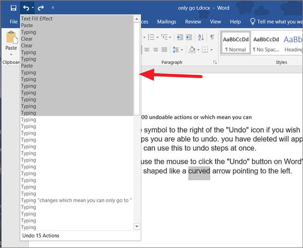 Cómo deshacer, rehacer o repetir en Microsoft Word