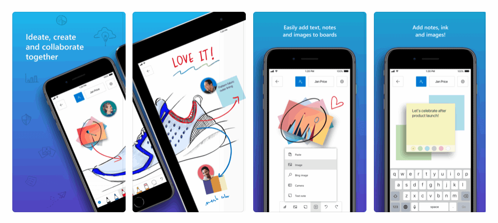 La aplicación Microsoft Whiteboard ya está disponible para tu iPhone y iPad
