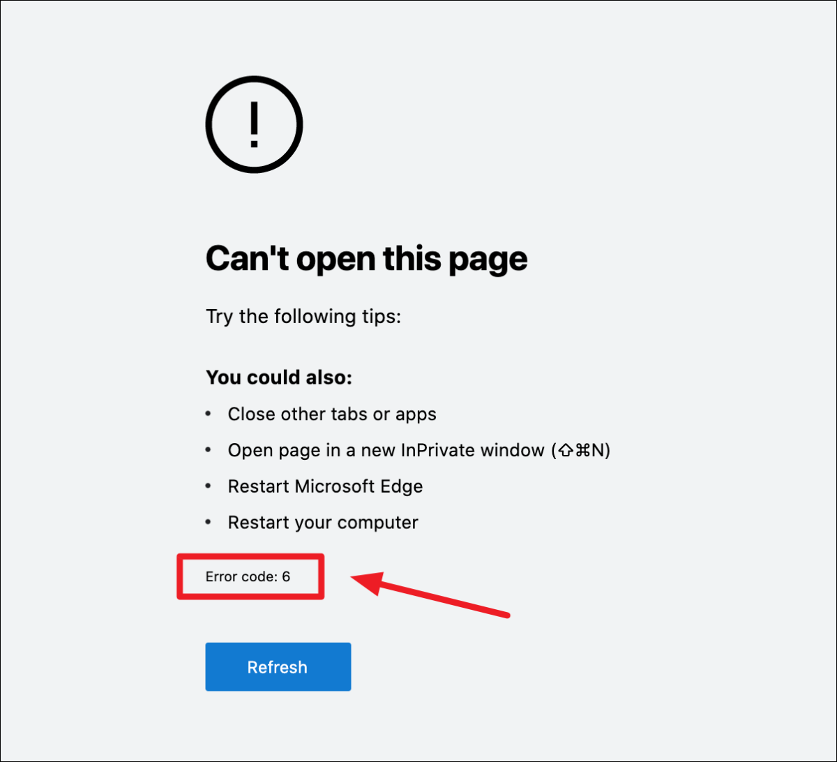 Corrección: Código de error de Microsoft Edge 6 (no se puede abrir esta ...