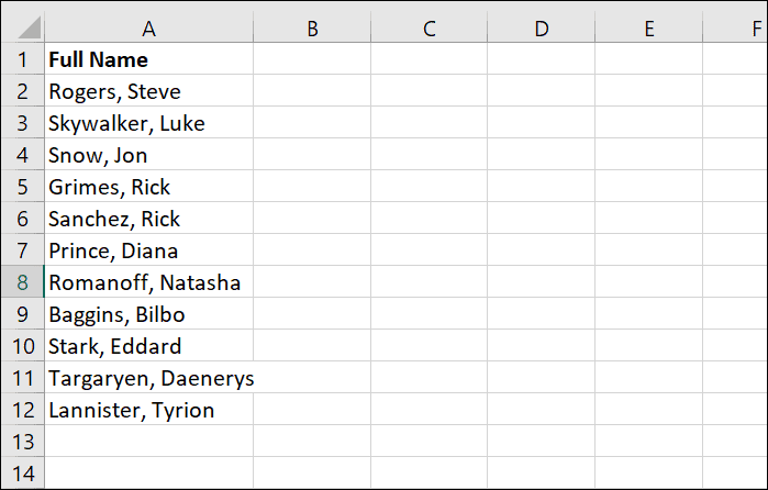Cómo separar nombres en Excel