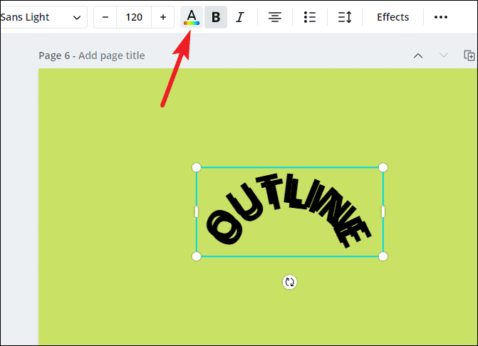 Cómo delinear el texto en Canva