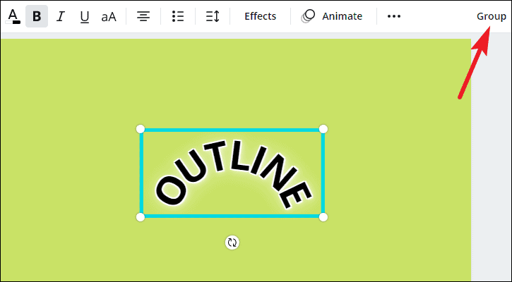 Cómo delinear el texto en Canva